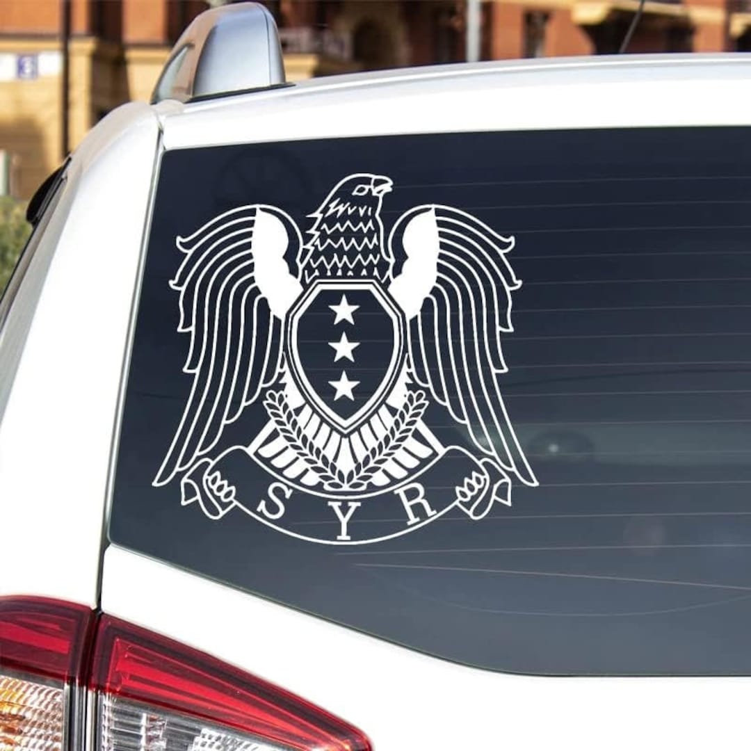 Syria Coat of Arms Eagle Country Sticker Car Sticker Size + Color ...