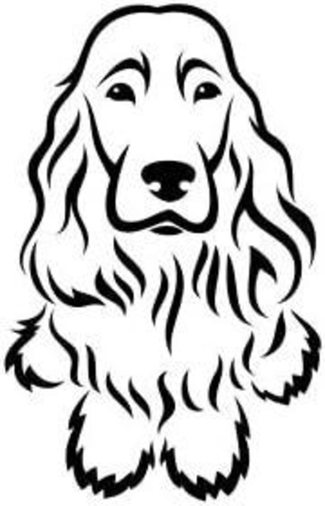 Cocker Spaniel Outline Head Drawing Silhouette Sticker for Car, Camper ...