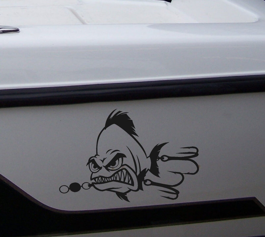 Funny Fish Bait Treble Hooked Boat Decal Car Sticker - Etsy