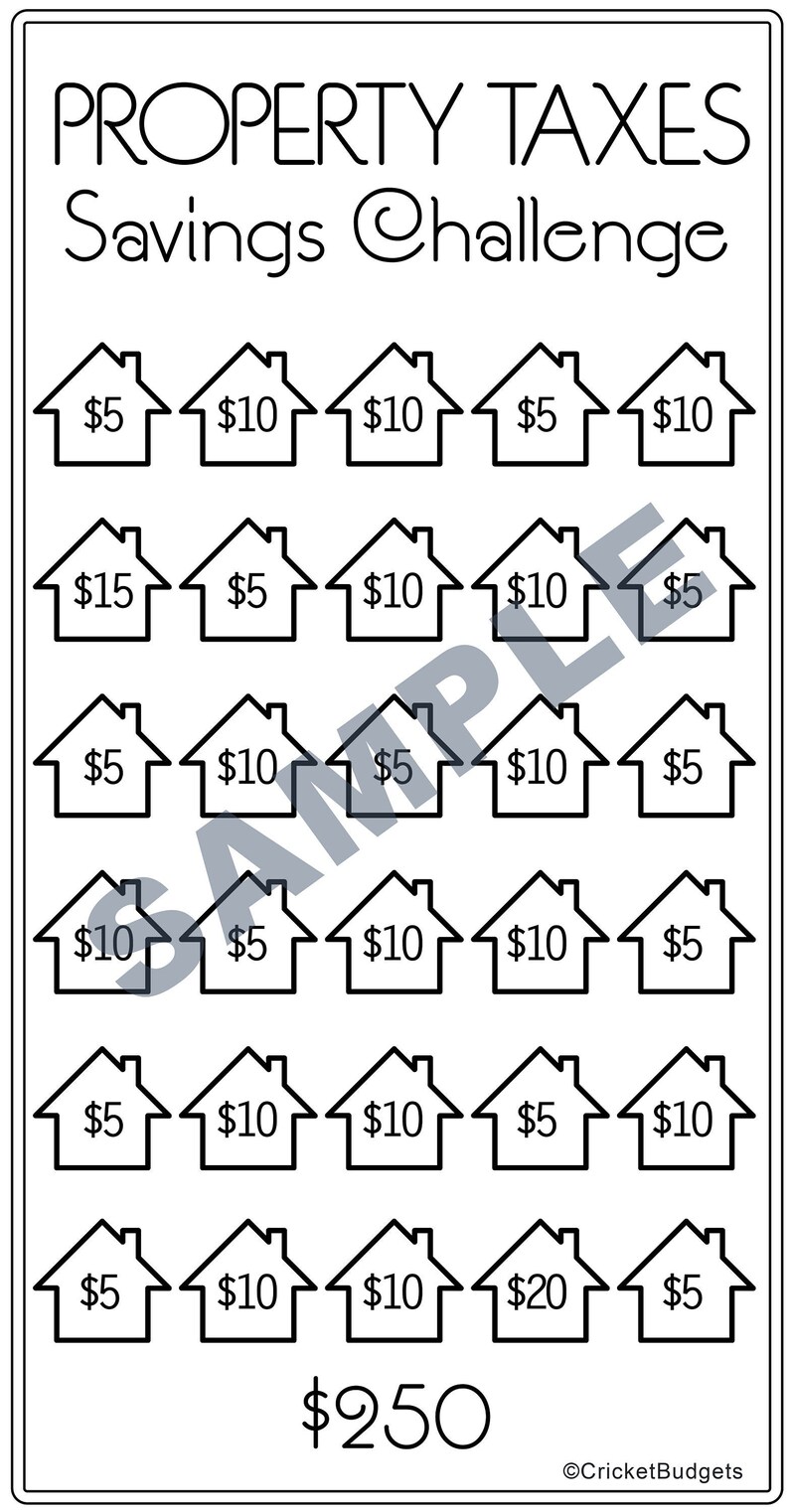 A6 250 Dollar | Property Taxes | Envelopes Challenge | INSTANT DOWNLOAD ...