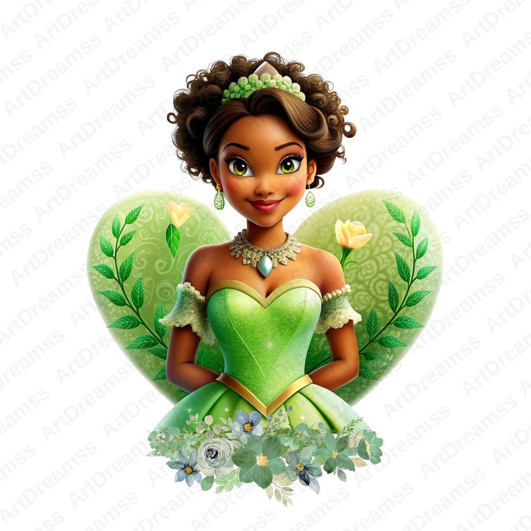 Tiana Clipart, Tiana With Flowers, Princess Tiana PNG, Cute Princess ...