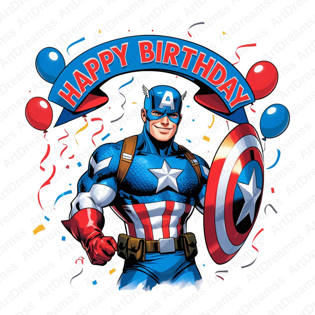 Captain America Clipart, Marvel, Happy Birthday, Captain America PNG ...