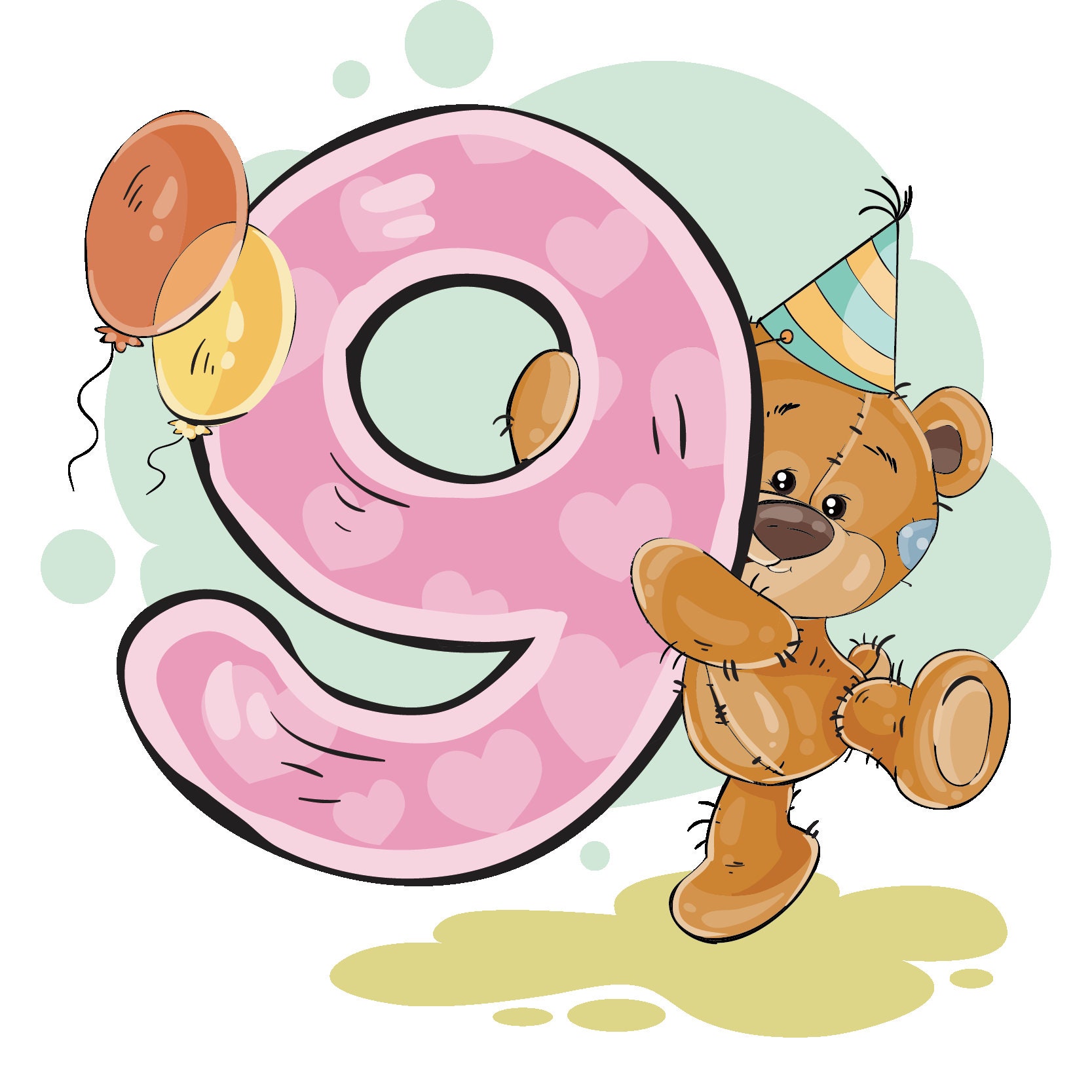 Bear Teddy PNG, Cute Birthday Transparent, High Quality, Bear Number ...