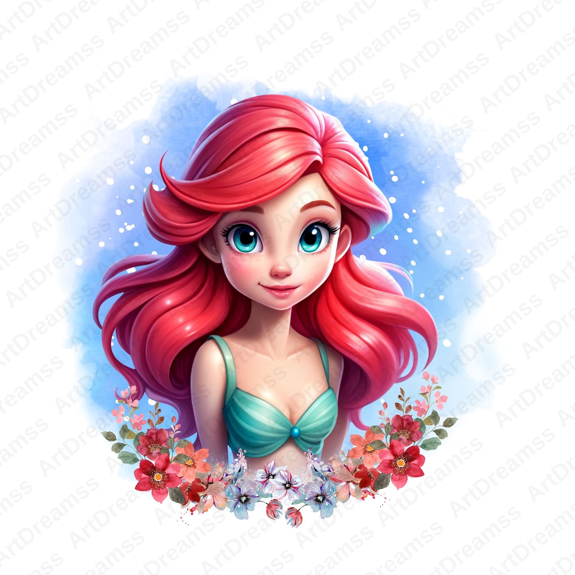Little Mermaid Clipart, Ariel PNG, Princess Ariel, High Quality - Etsy