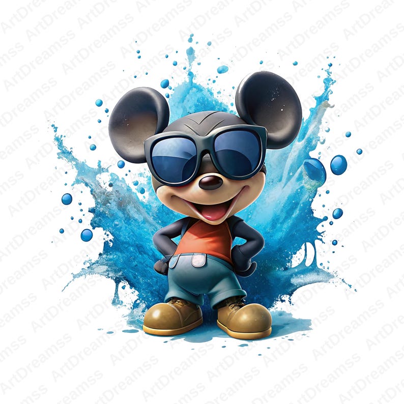 Mickey Mouse Clipart PNG, Mickey Mouse Splash Style, Cute Mickey Mouse ...