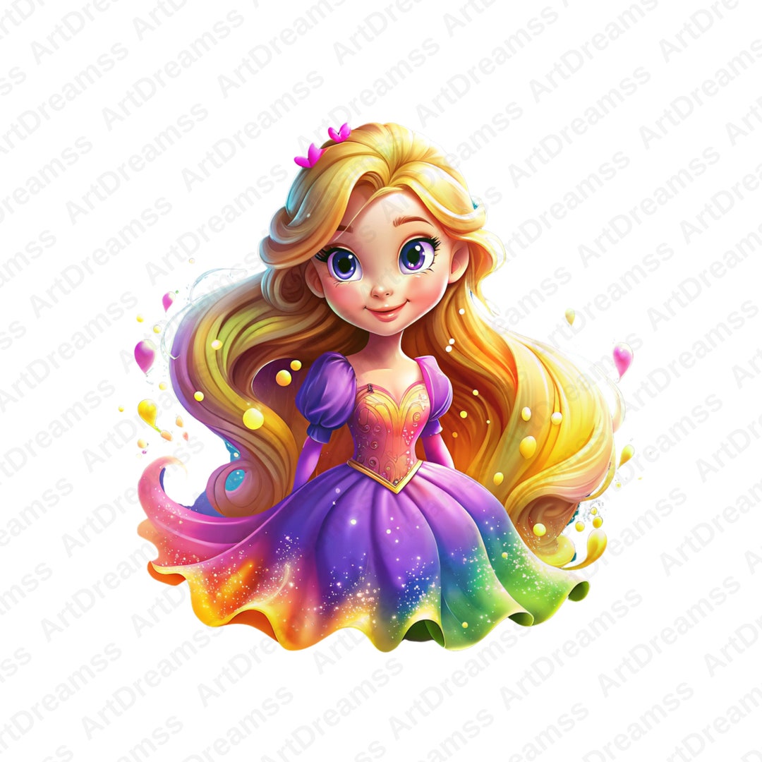 Baby Princess Rapunzel Clipart, Cute Rapunzel, Tangled PNG, Watercolor ...