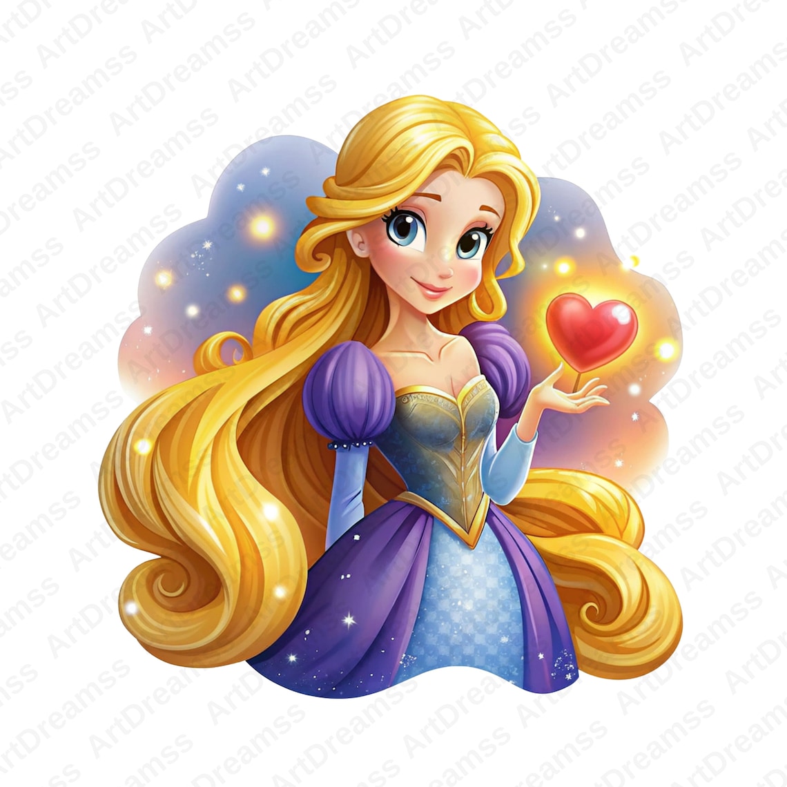 Princess Rapunzel Clipart, Cute Rapunzel With Flowers, Tangled PNG ...
