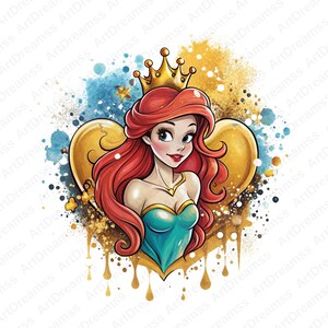 Cute Ariel PNG, Little Mermaid Clipart, Princess Ariel, High Quality - Etsy