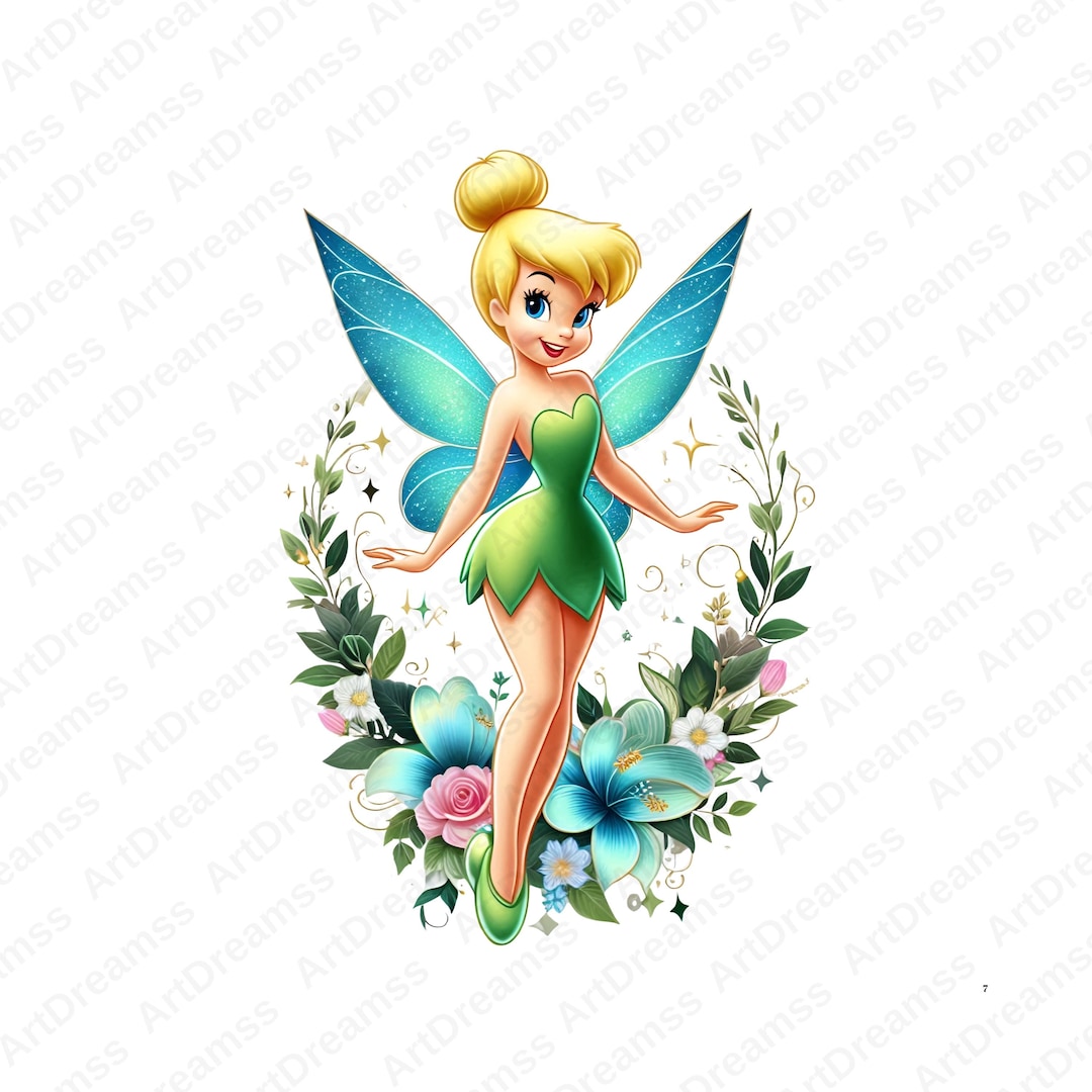 Tinkerbell Clipart, Cute Tinkerbell PNG, Tinkerbell With Flowers ...