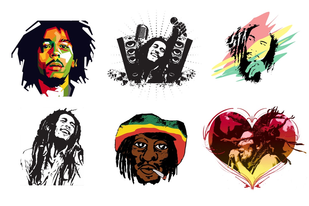Bob Marley Digital PNG, Bob Marley Portrait PNG, Bob Marley Transparent ...