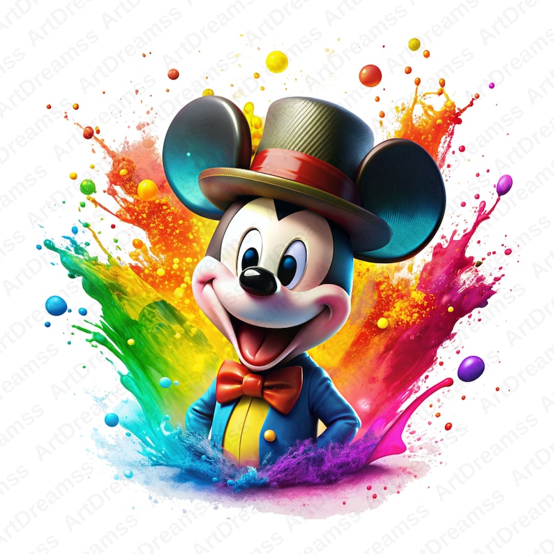 Mickey Mouse Clipart PNG, Mickey Mouse Splash Style, Crazy Mickey Mouse ...