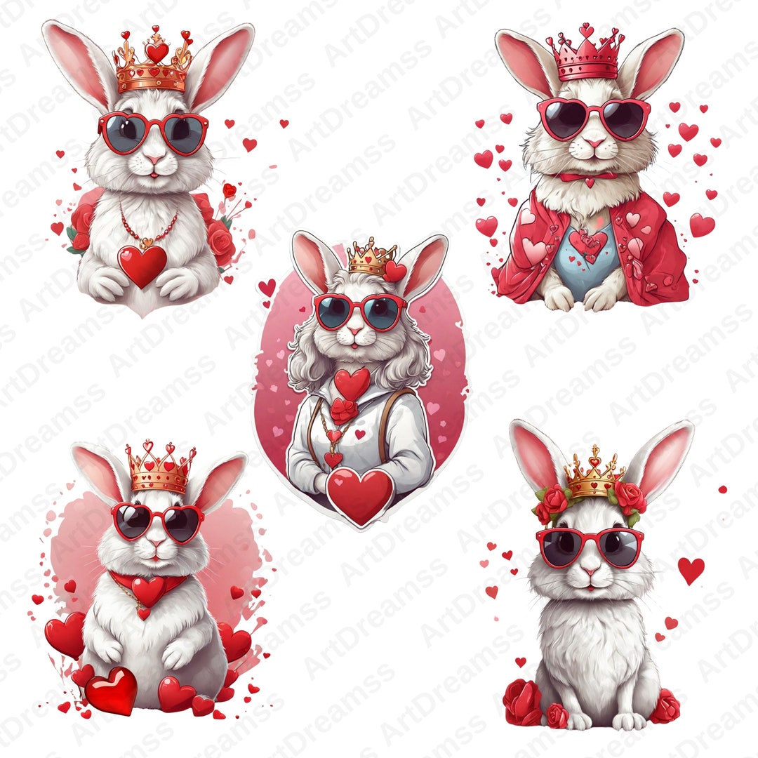 Rabbit With Crown Clipart PNG, Cute Rabbit, Bunny Bundle, Love Rabbit ...