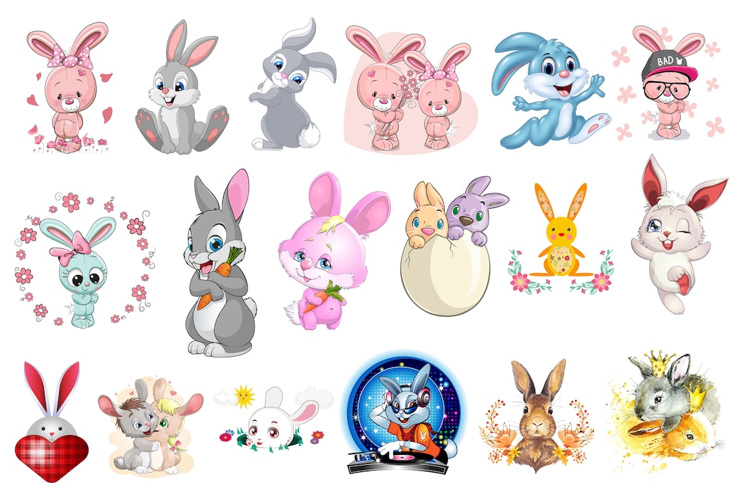 Rabbit Clipart PNG, Cute Rabbit Digital, Baby Rabbit PNG, High Quality ...