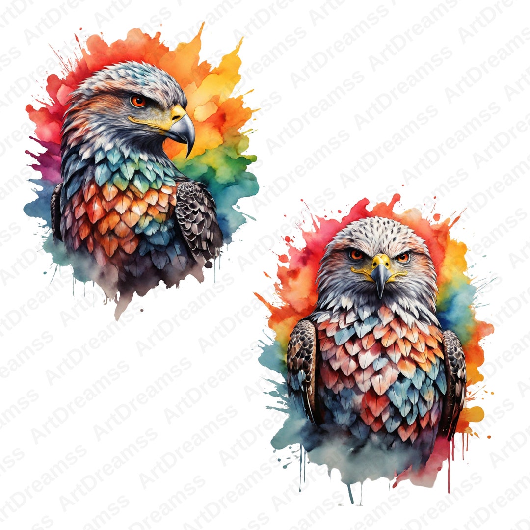 Eagle Watercolor Clipart PNG, Eagle Transparent, Eagle Colorful ...
