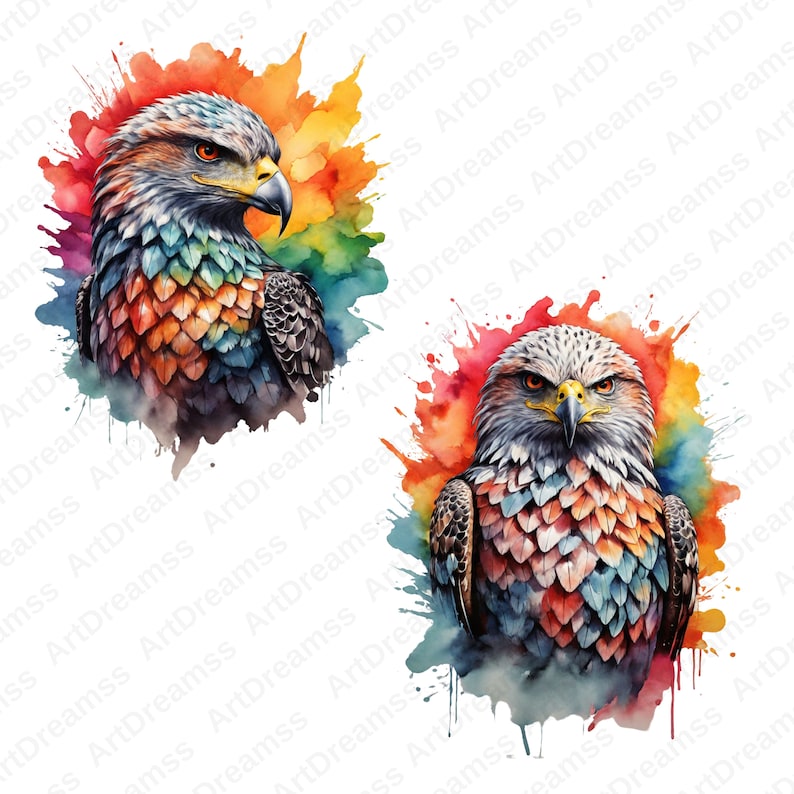 Eagle Watercolor Clipart PNG, Eagle Transparent, Eagle Colorful ...