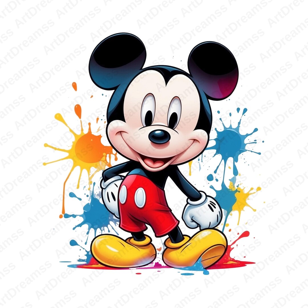 Mickey Mouse Clipart PNG, Mickey Mouse Splash Style, Cute Mickey Mouse ...