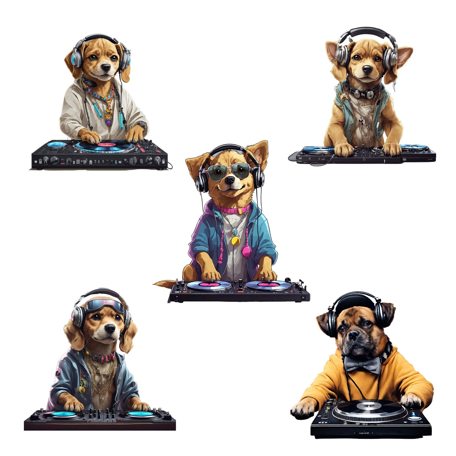 Dog Dj Clipart Png, Dog Shirt Design, Cute Dog, Dj Illustration, Dj ...