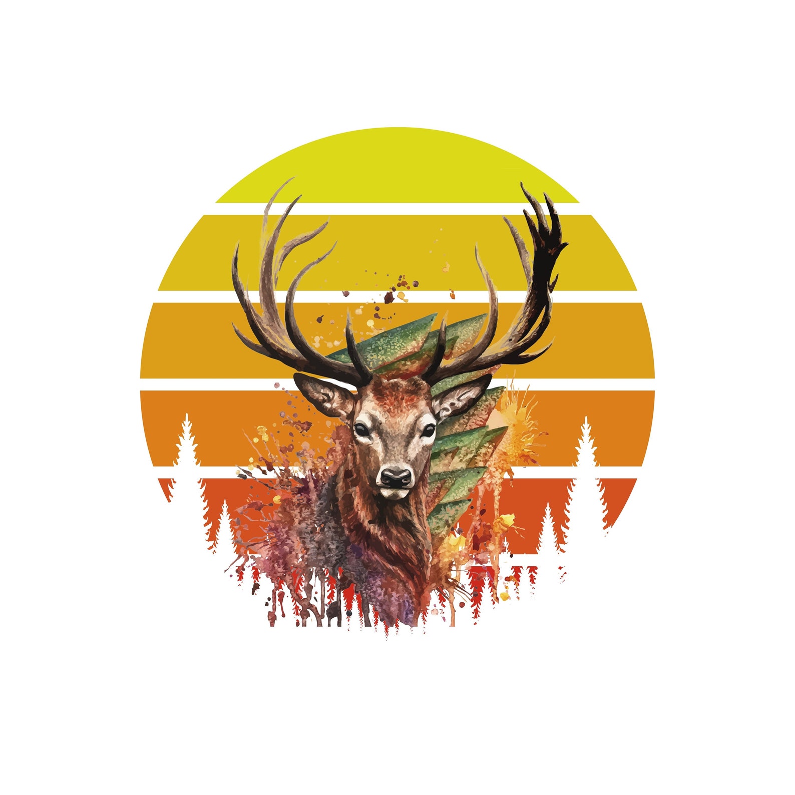 Deer Clipart PNG, Deer Head Transparent, Watercolor Deer Digital, High ...