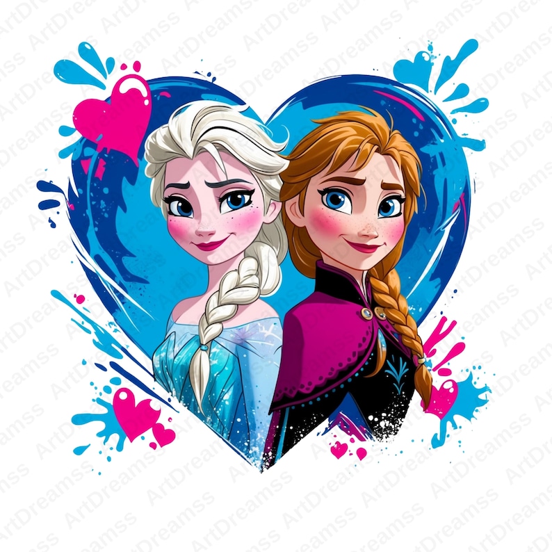 Anna and Elsa Clipart, Frozen Princess, Frozen for Shirt, Cute Elsa and ...