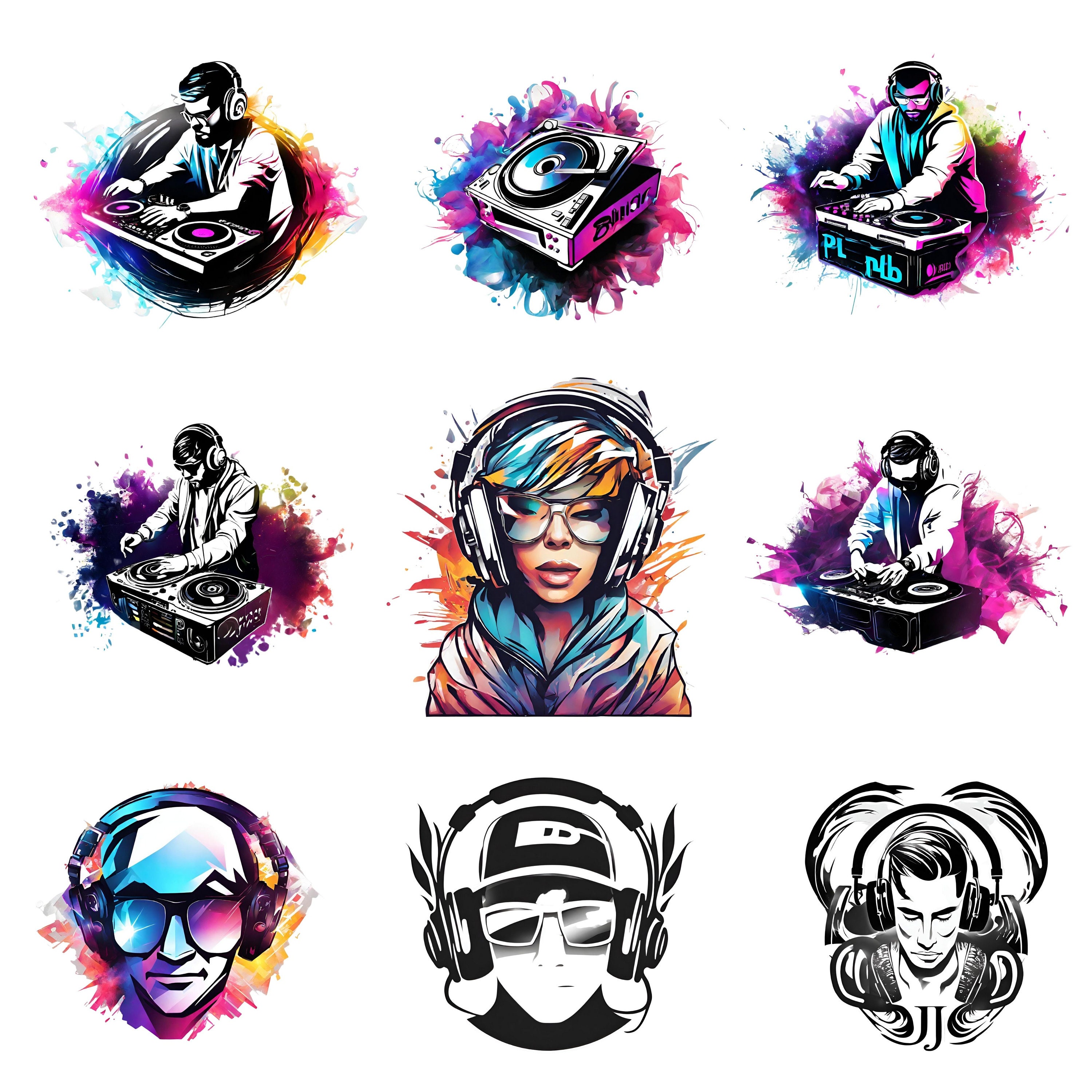 Dj Clipart PNG, DJ Graphic, Art Design, Dj Bundle, High Quality - Etsy