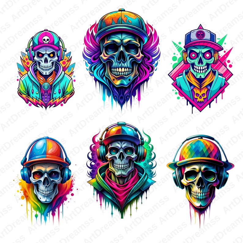 Dj Skull Clipart PNG, Dj Graphic, Skull Headphones, Dj Watercolor, Dj ...