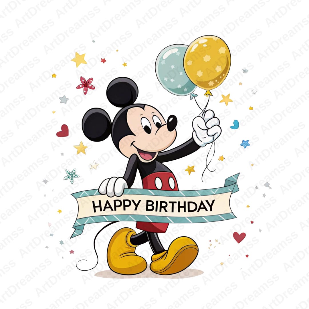 Mickey Mouse Clipart, Mickey Mouse PNG, Happy Birthday, Cute Mickey ...