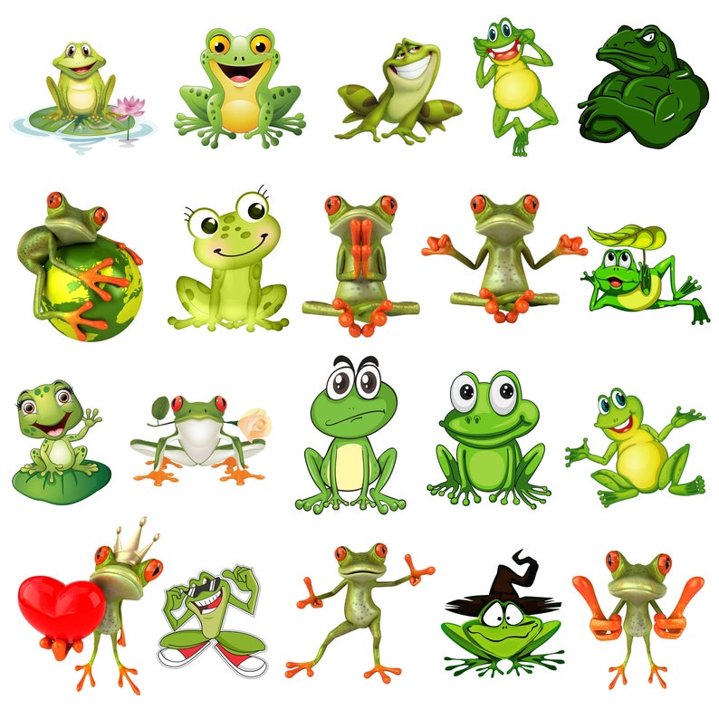 Frog Clipart PNG, Cute Frog, Cute Animals, Happy Frog, Frog Transparent ...