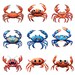 Cute Crab Clipart PNG, Blue Crab, Red Crab, Cartoon Crab, Sea Animals ...