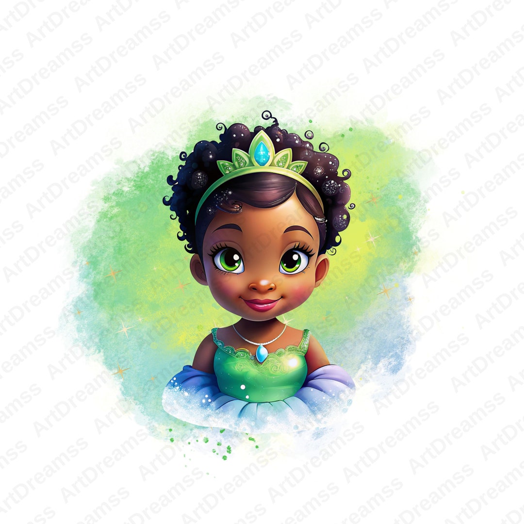 Bebé Tiana Clipart, Princesa Tiana PNG, Linda princesa Tiana imprimible ...