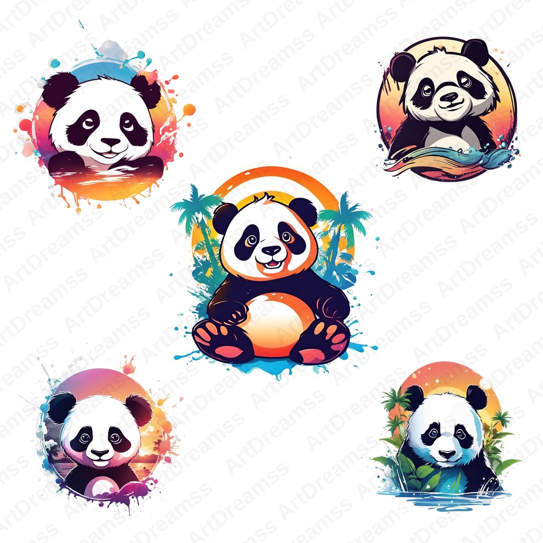 Cute Panda Clipart, Panda PNG, Summer Vibes Panda, T-shirt Design ...