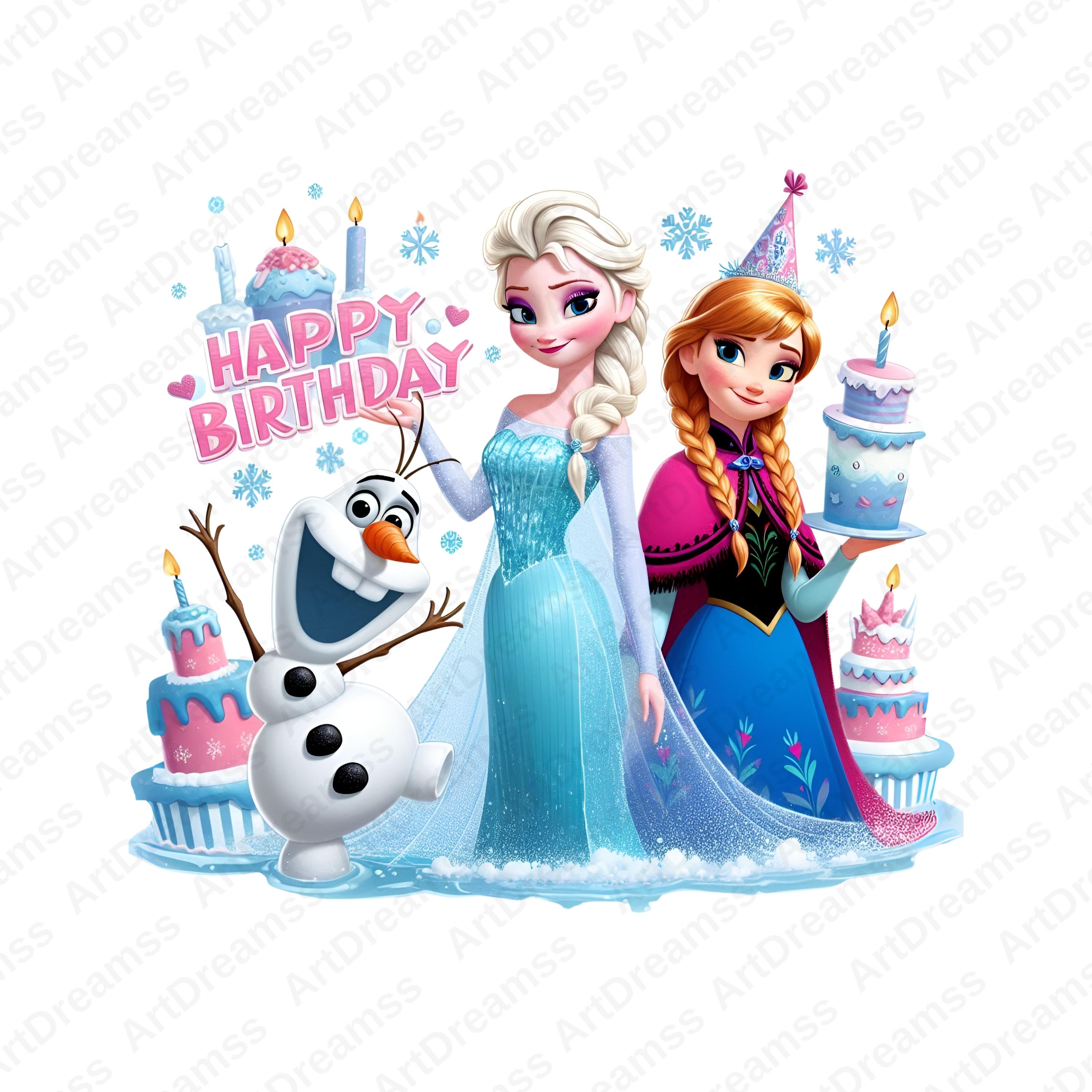 Anna and Elsa Clipart, Frozen Princess, Olaf, Happy Birthday Frozen ...