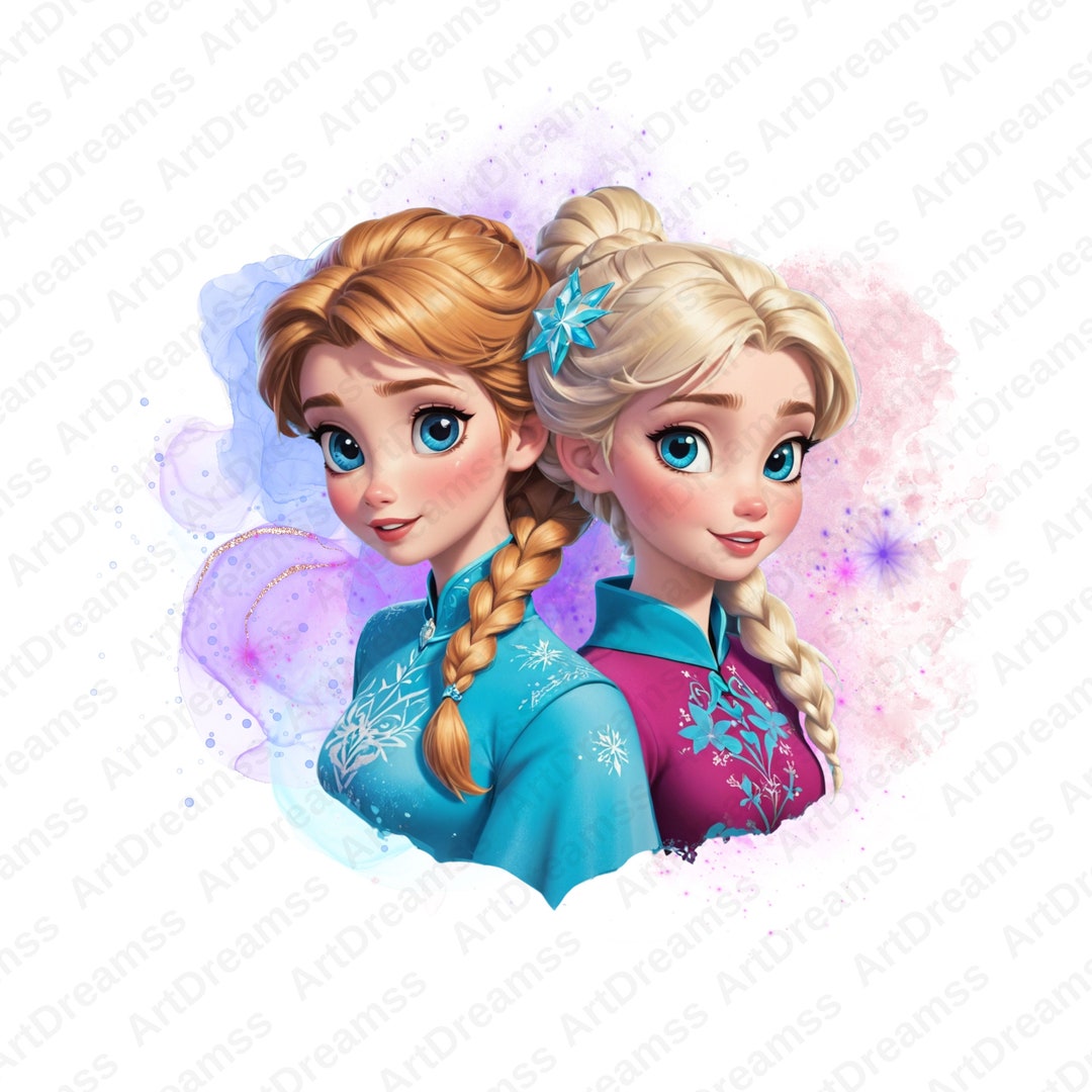 Anna and Elsa Clipart, Frozen Princess, Frozen for Shirt, Cute Elsa and ...
