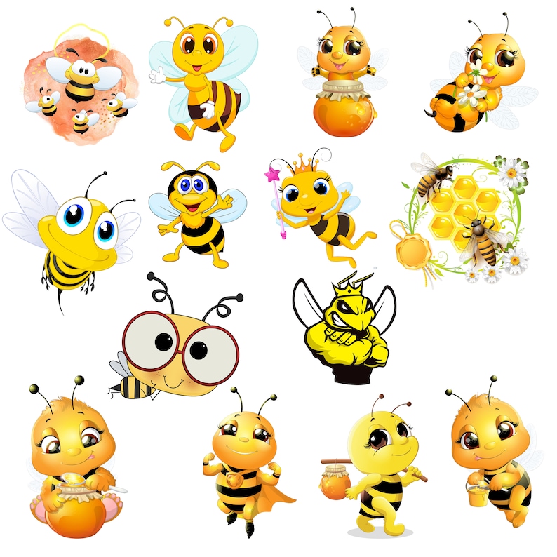 Bee Clipart PNG, Cute Bee Digital, Honey Bee PNG, Bee Transparent, Bee ...
