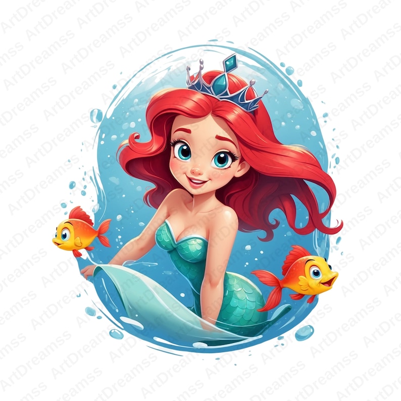 Little Mermaid Clipart, Ariel PNG, Princess Ariel, High Quality - Etsy
