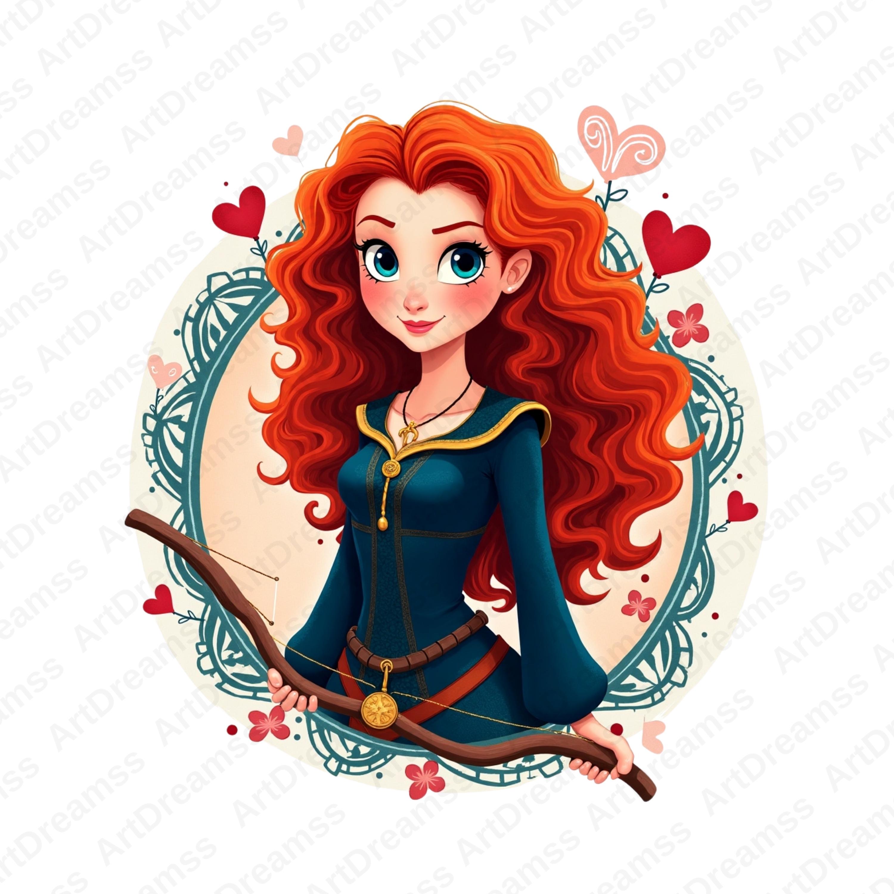Princess Merida Clipart, Merida PNG, Merida Brave, Cute Merida With ...