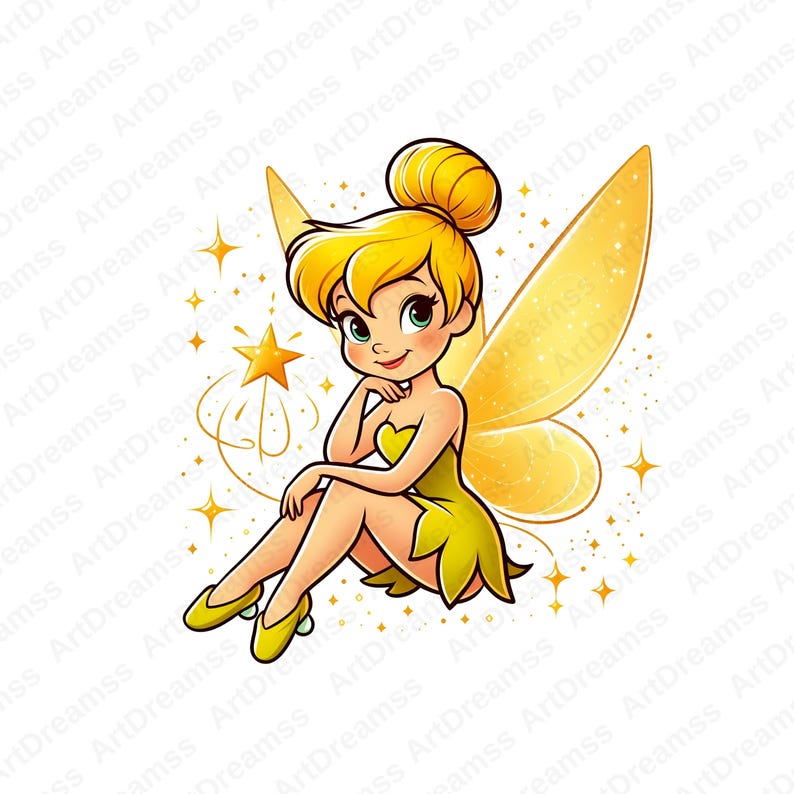 Tinkerbell Clipart, Cute Tinkerbell PNG, Tinkerbell With Flowers ...