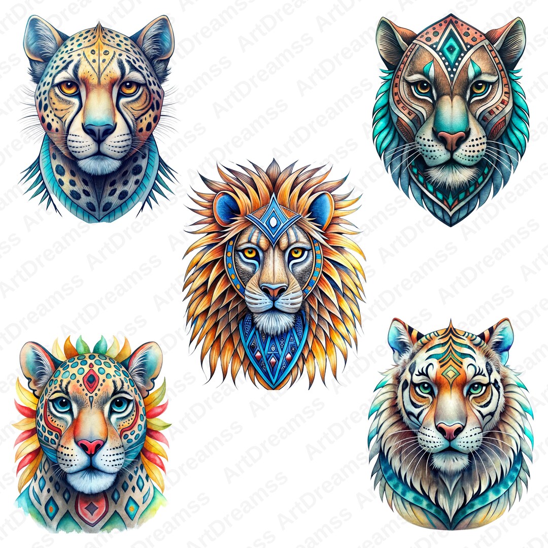 Big Wild Cats Clipart, Cats PNG, Lion, Tiger, Jaguar, Pantera, Cheetah ...