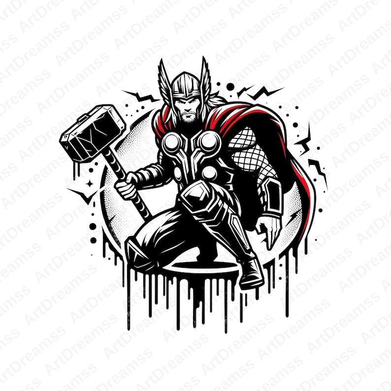 Thor Clipart, Cute Thor PNG, Avengers Hero, Superhero, Digital Download ...