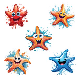 Cute Starfish Clipart, Starfish PNG, Cute Sea Animal, Smiley Face ...