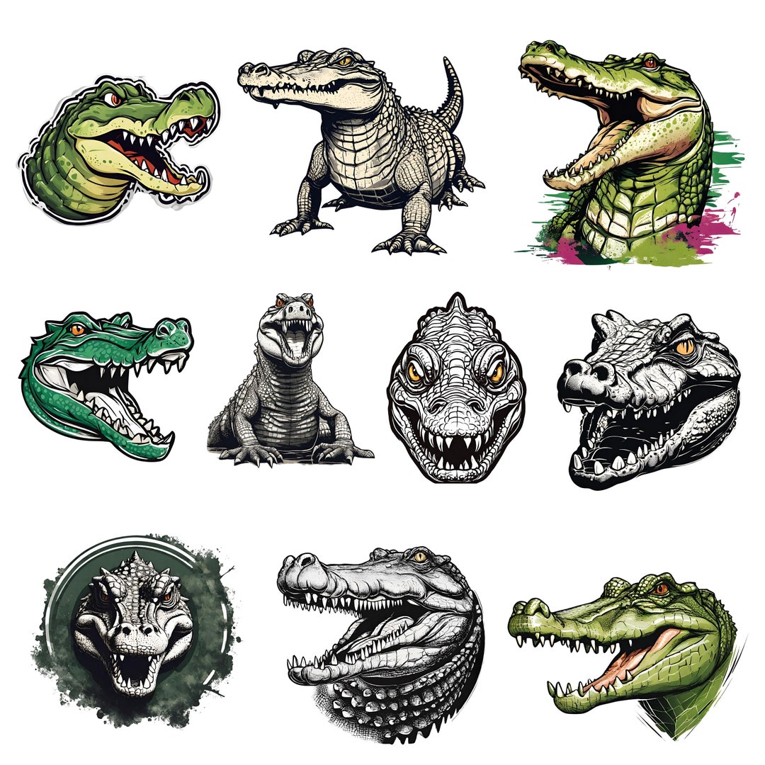 Crocodile Bundle PNG, Alligator Clipart PNG, Crocodile Cartoon, Cute ...