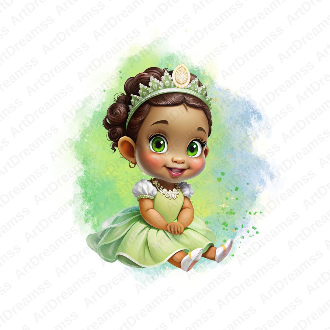 Baby Tiana Clipart, Princess Tiana PNG, Cute Princess Tiana Printable ...