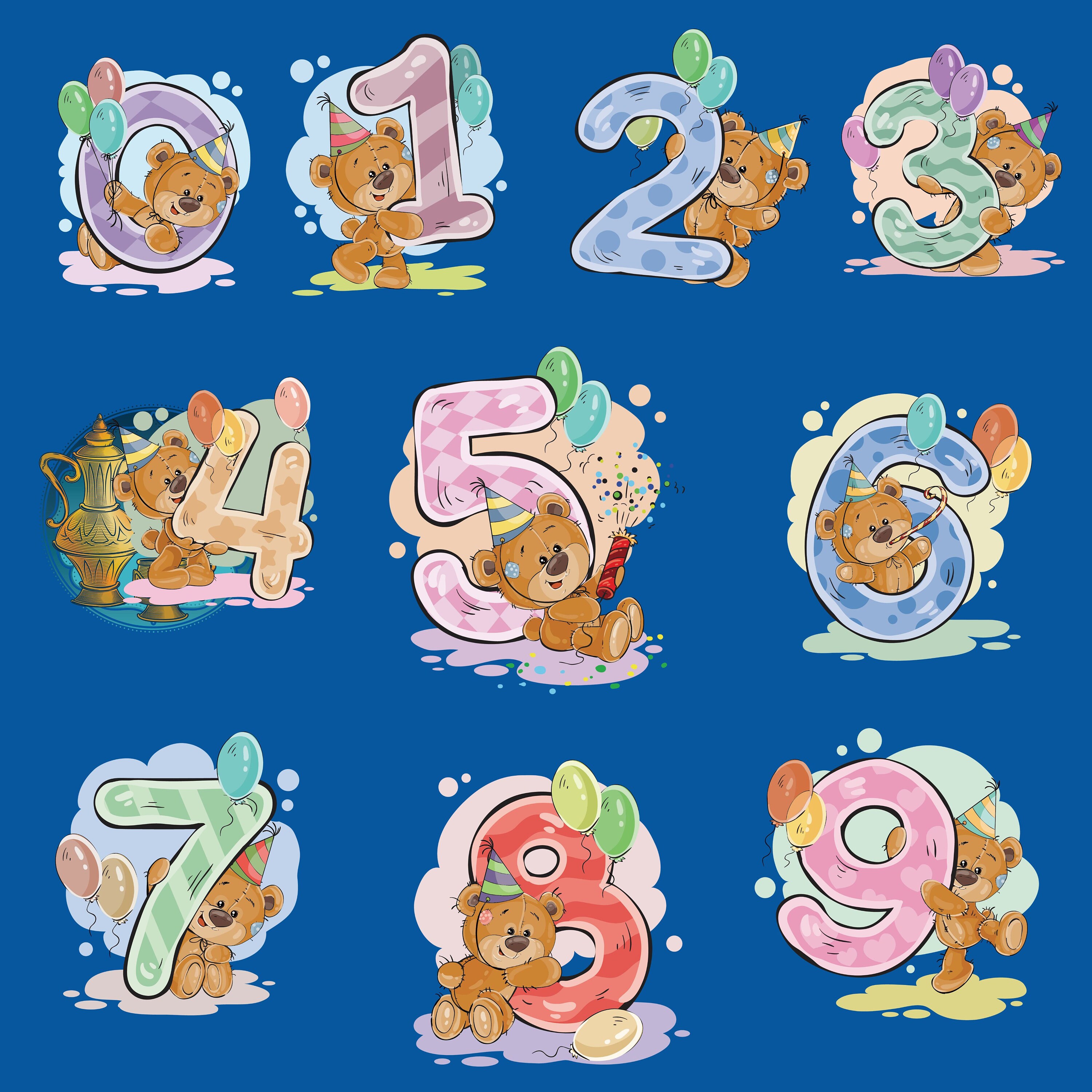 Bear Teddy PNG, Cute Birthday Transparent, High Quality, Bear Number ...
