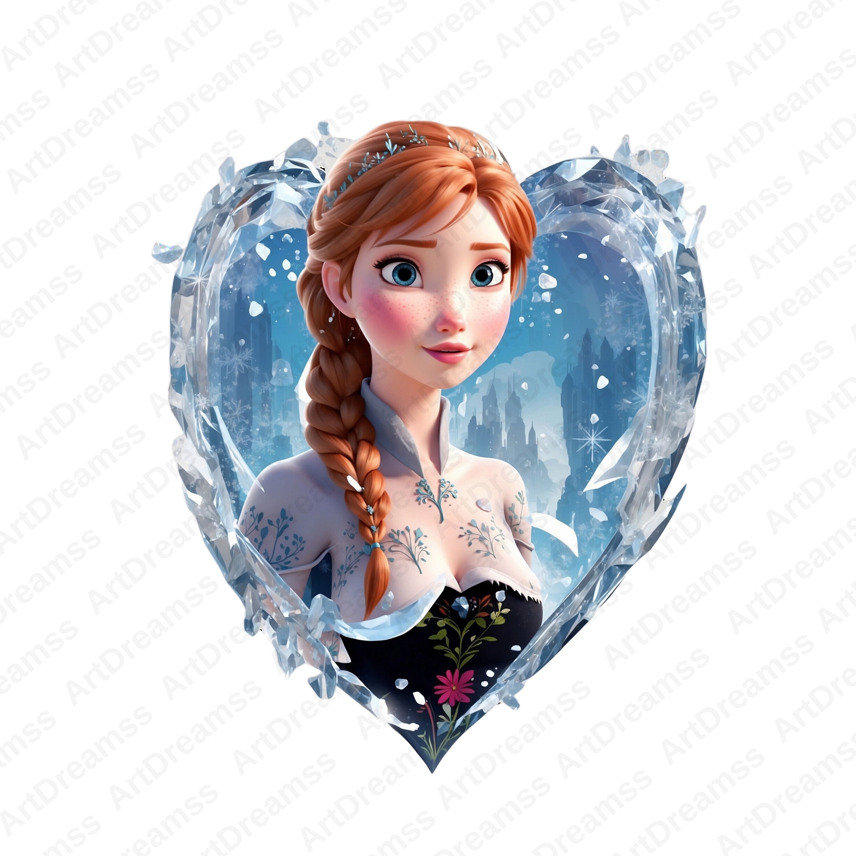 Frozen Anna Clipart PNG, Anna Princess Digital, Anna Heart Design, Anna ...