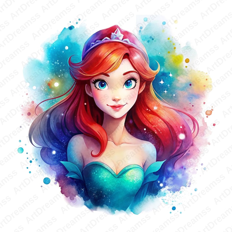 Little Mermaid Clipart, Ariel PNG, Princess Ariel, High Quality - Etsy