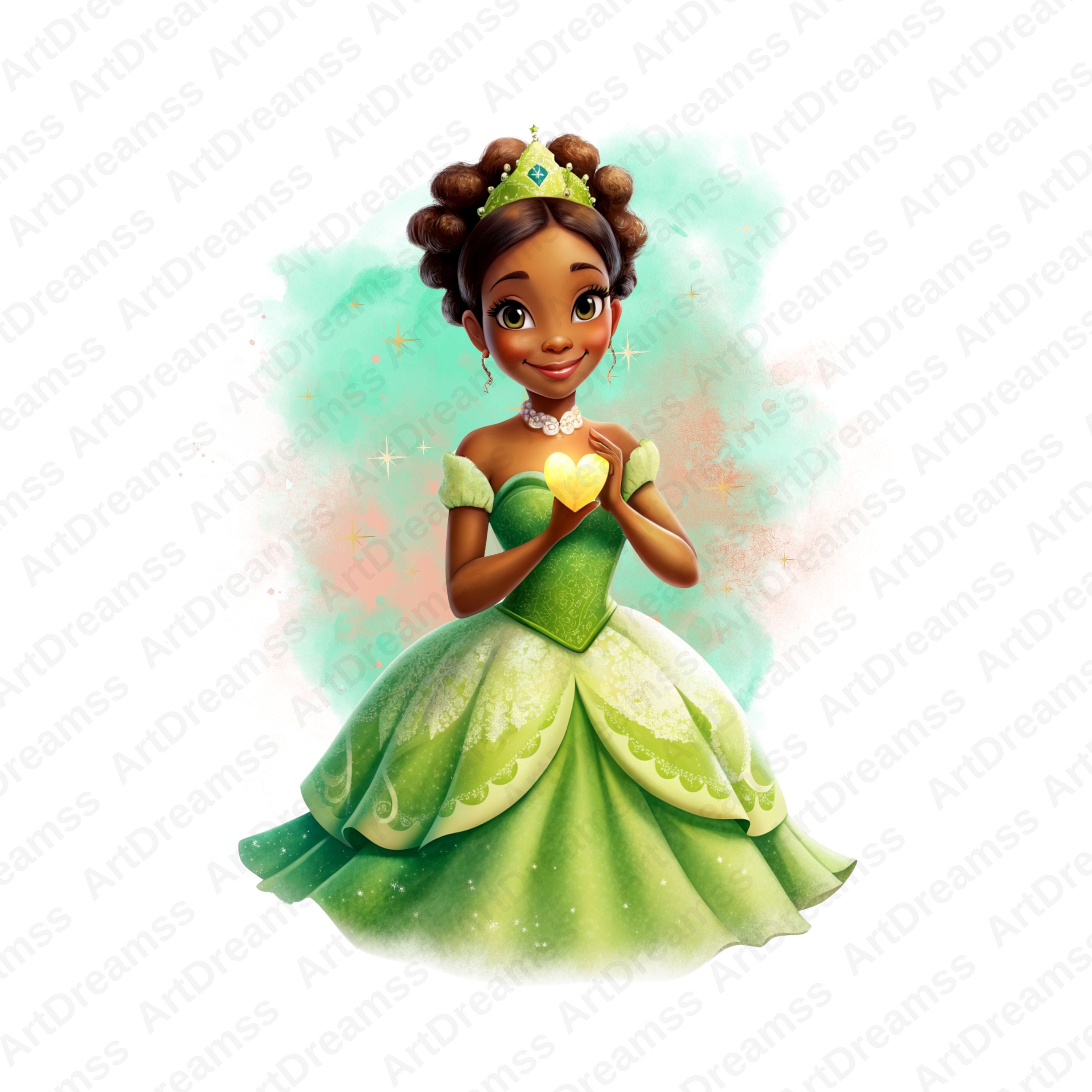 Tiana Clipart, Tiana With Flowers, Princess Tiana PNG, Cute Princess ...