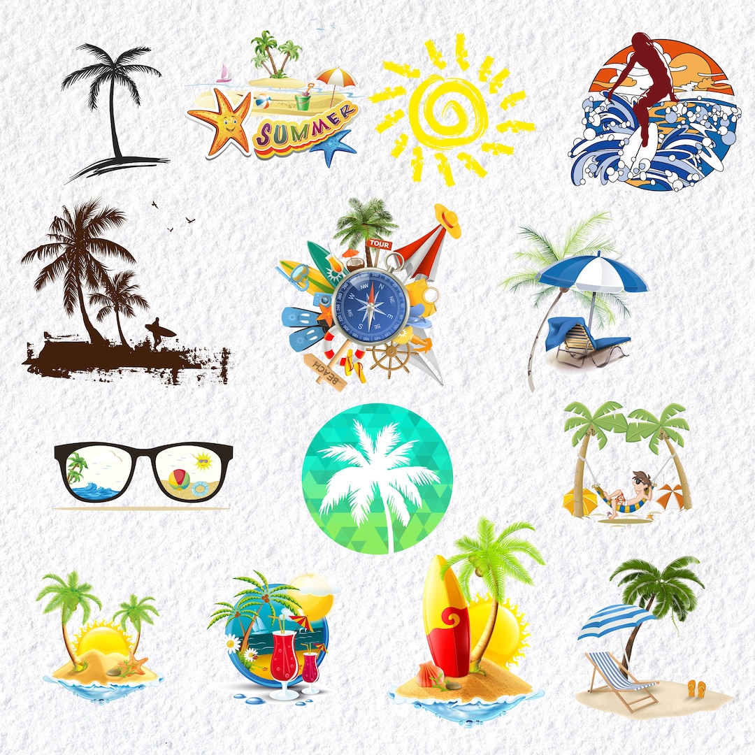 Beach Bundle Png, Digital Png, Clipart, Summer Png - Etsy