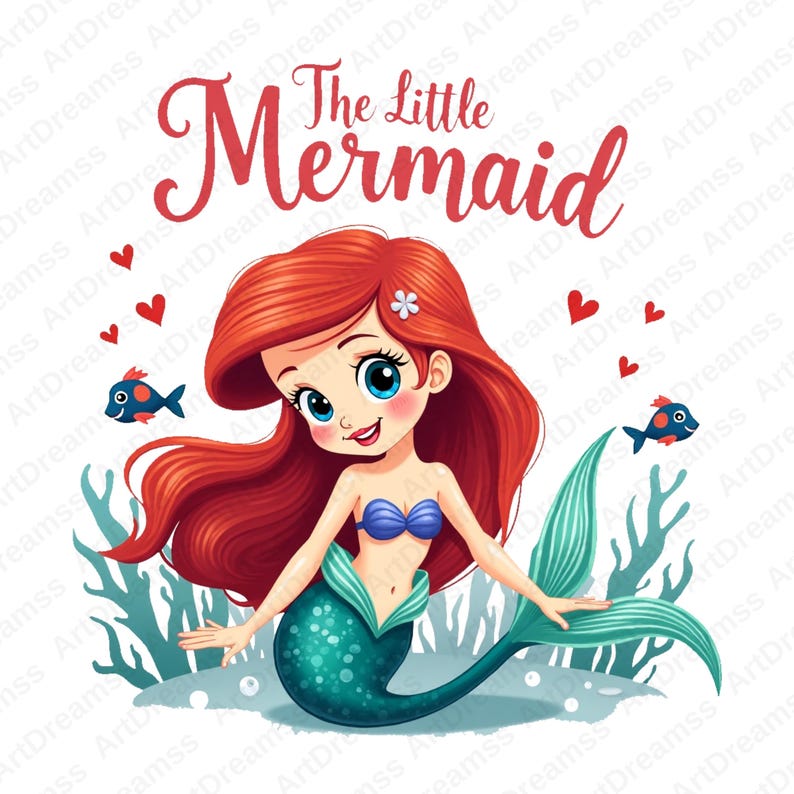 Cute Ariel PNG, Little Mermaid Clipart, Princess Ariel, High Quality - Etsy