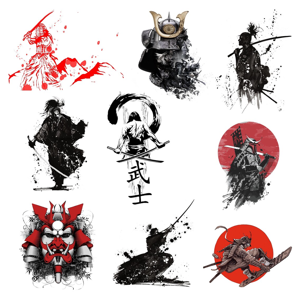 Japanese Samurai Clipart PNG, Samurai Transparent, Watercolor Samurai ...
