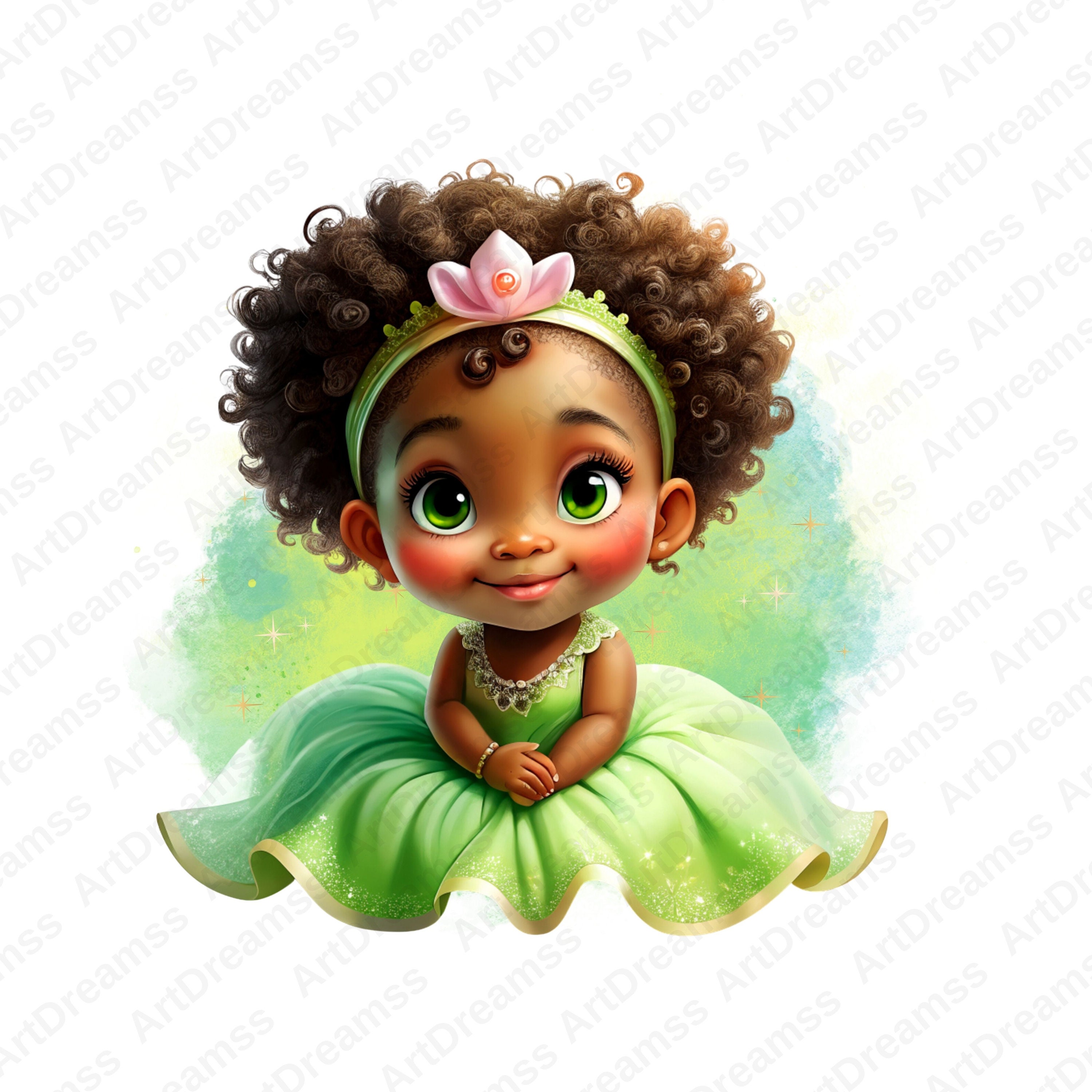 Baby Tiana Clipart, Princess Tiana PNG, Cute Princess Tiana Printable ...