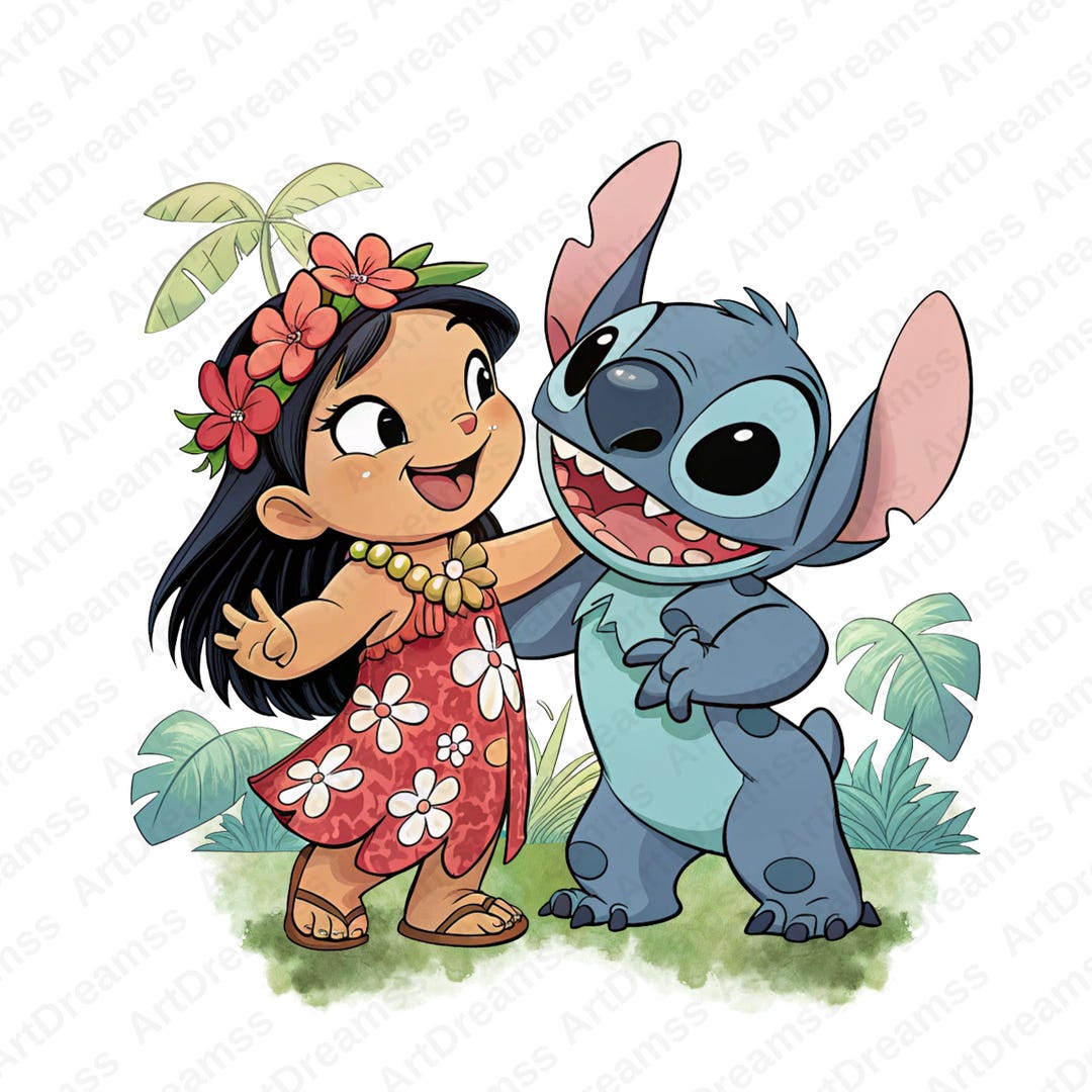Cute Stitch and Lilo Clipart, Lilo and Stitch PNG, Stitch for Shirt ...